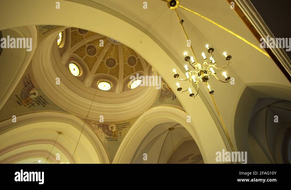 Beautiful dome and arch detail with artwork on the interior ceiling of ...