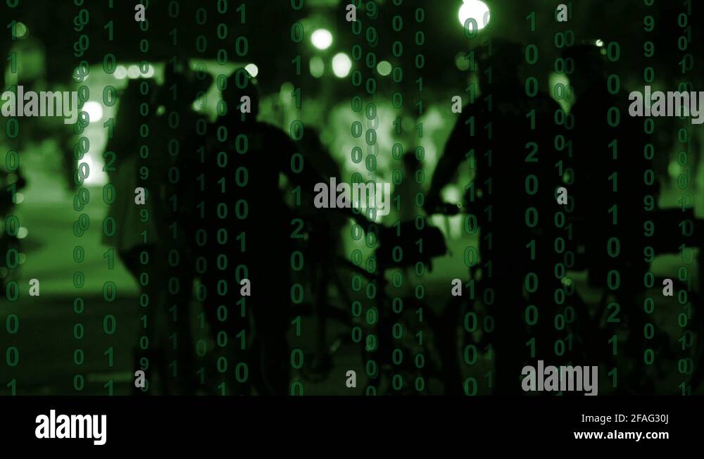 Binary Computer Code Scrolling Over A Crime Scene Stock Video Footage Alamy 9073