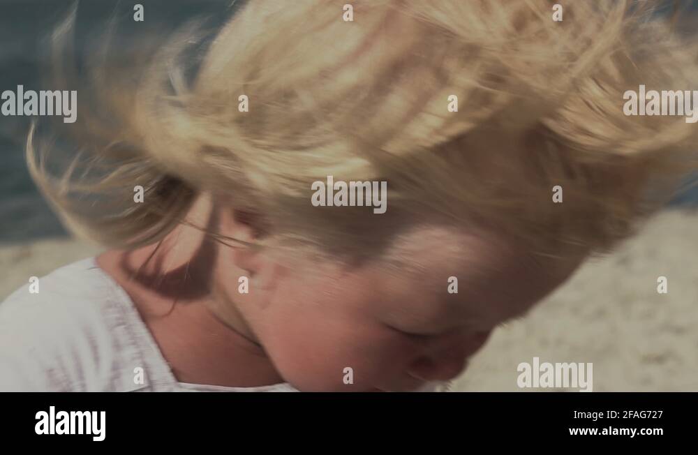 Crying little girl by the sea. Little girl with tears in her eyes Stock ...