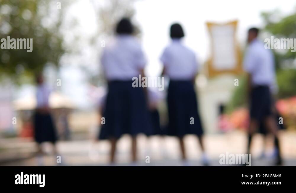 Blur background of high school students are playing traditional game ...