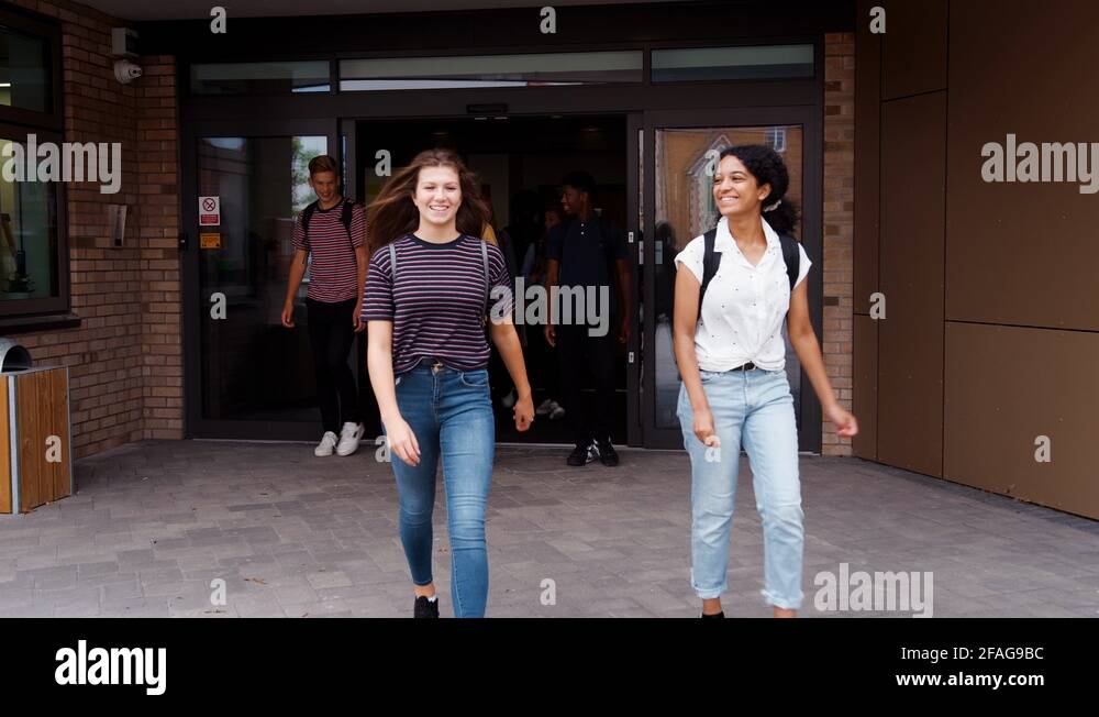 Students come out of school building Stock Videos & Footage - HD and 4K ...