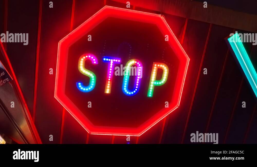 Illuminated stop sign Stock Videos & Footage - HD and 4K Video Clips ...