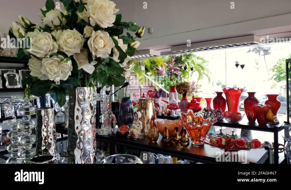 Home decorative items inside a small store in Barranquilla, Colombia ...