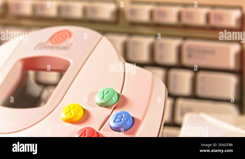 Sega Dreamcast Controller and Console with Keyboard in Background SLIDE ...