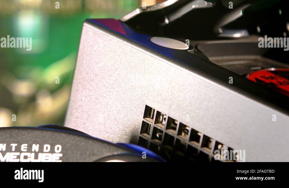 Nintendo Gamecube with Lid Open and Super Smash Bros Disc Inside SLIDE ...