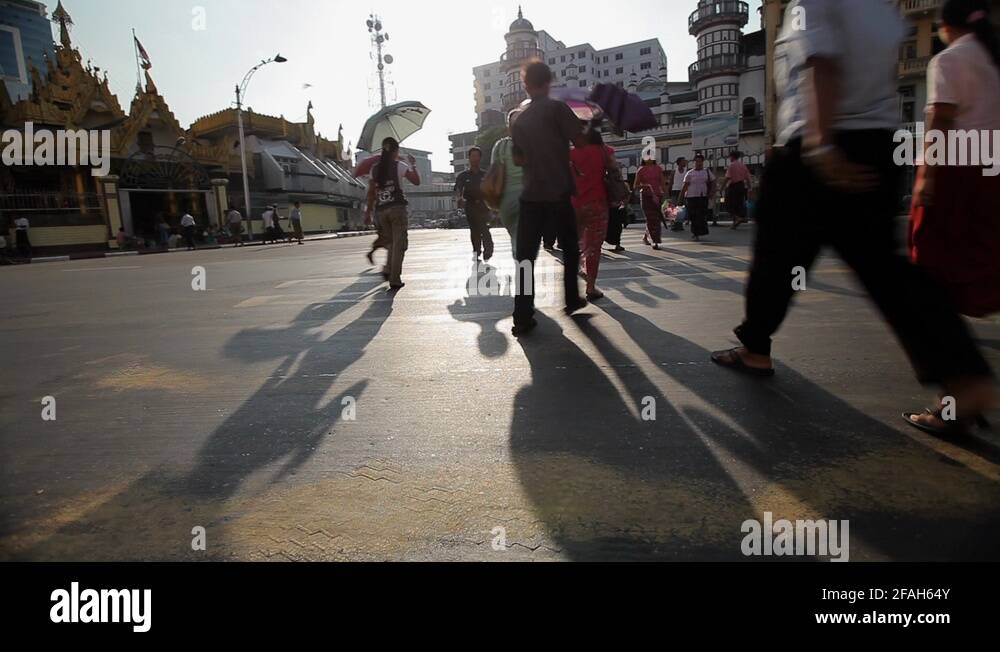 Myanmar burma rangoon pedestrian road Stock Videos & Footage - HD and ...