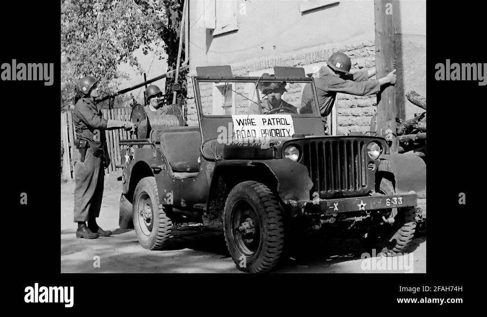 US Army Wire Patrol Unit Installing Communication Wires Stock Video ...