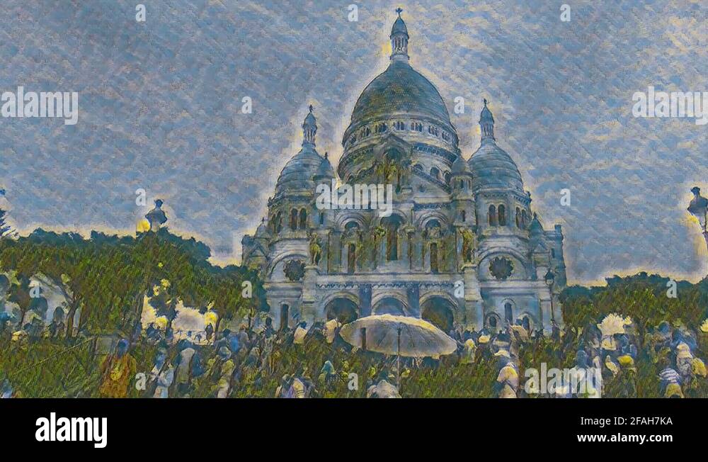 Paris in the style of Edward Manet and Claude Monet Stock Video Footage ...