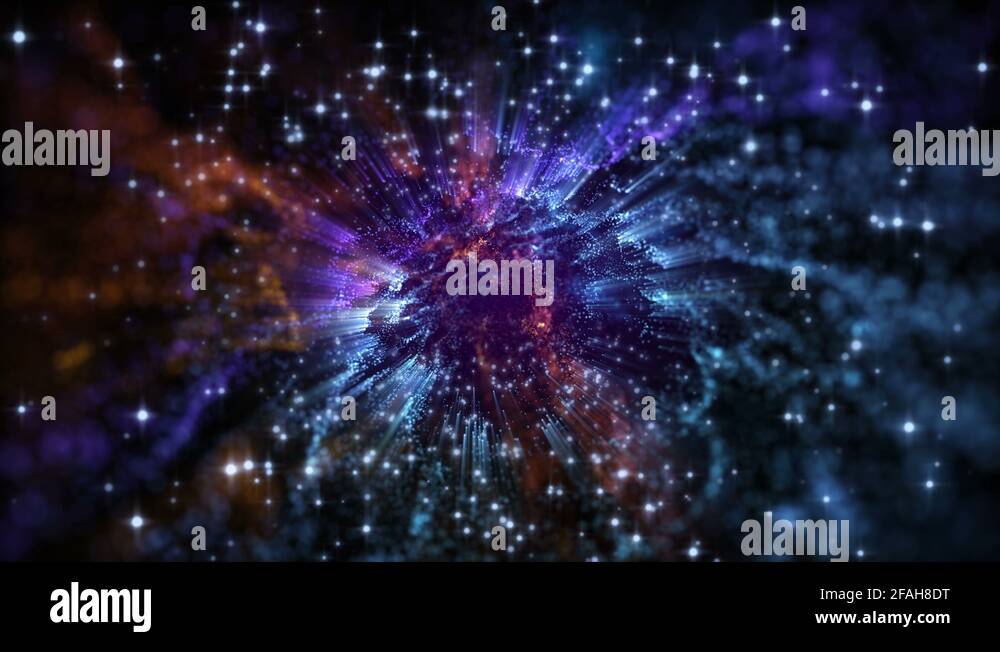 4K Abstract motion background animation shining particles dust wave ...