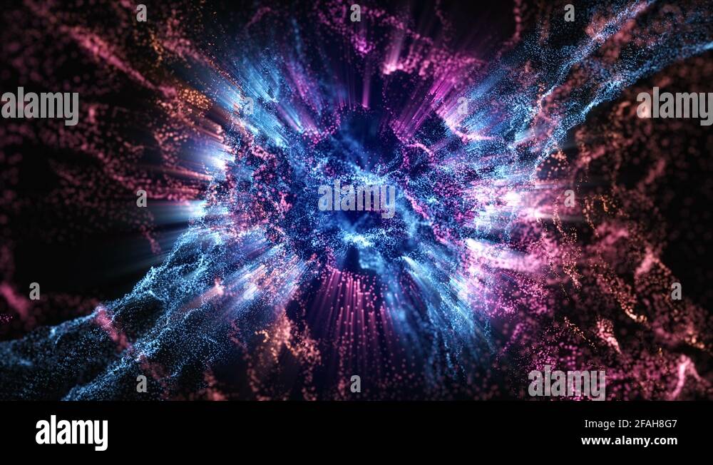 4K Abstract motion background animation shining particles dust wave ...