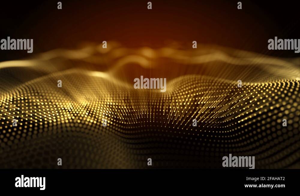 4K Abstract motion background animation shining particles dust wave ...