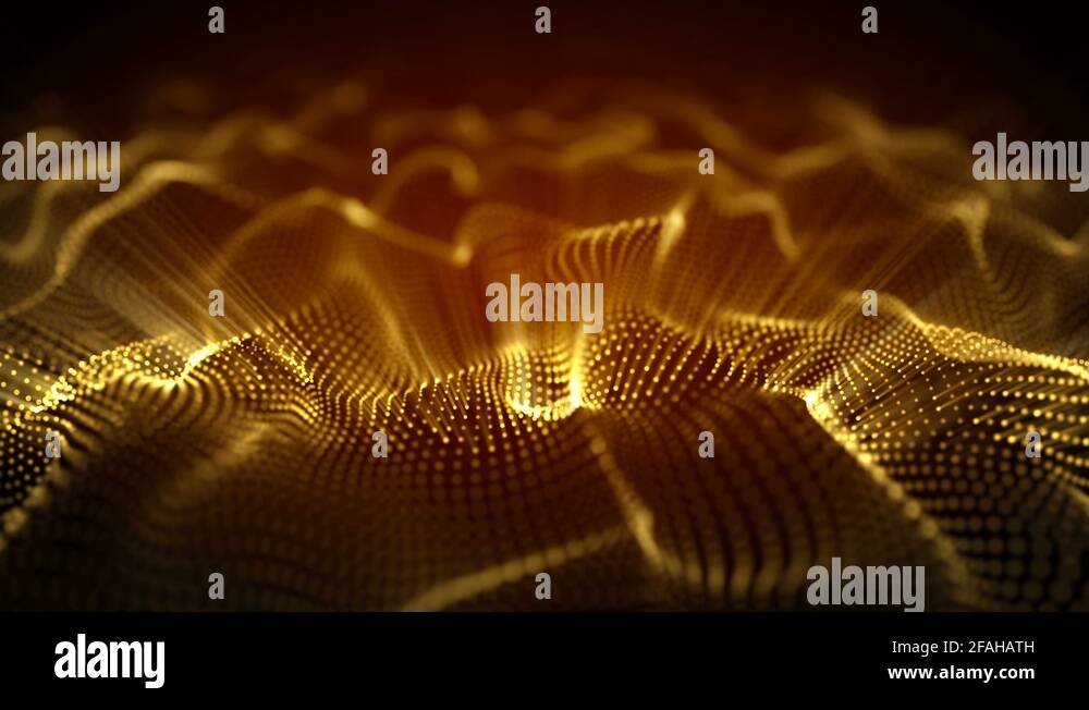 4K Abstract motion background animation shining particles dust wave ...