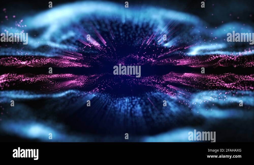 4K Abstract motion background animation shining particles dust wave ...
