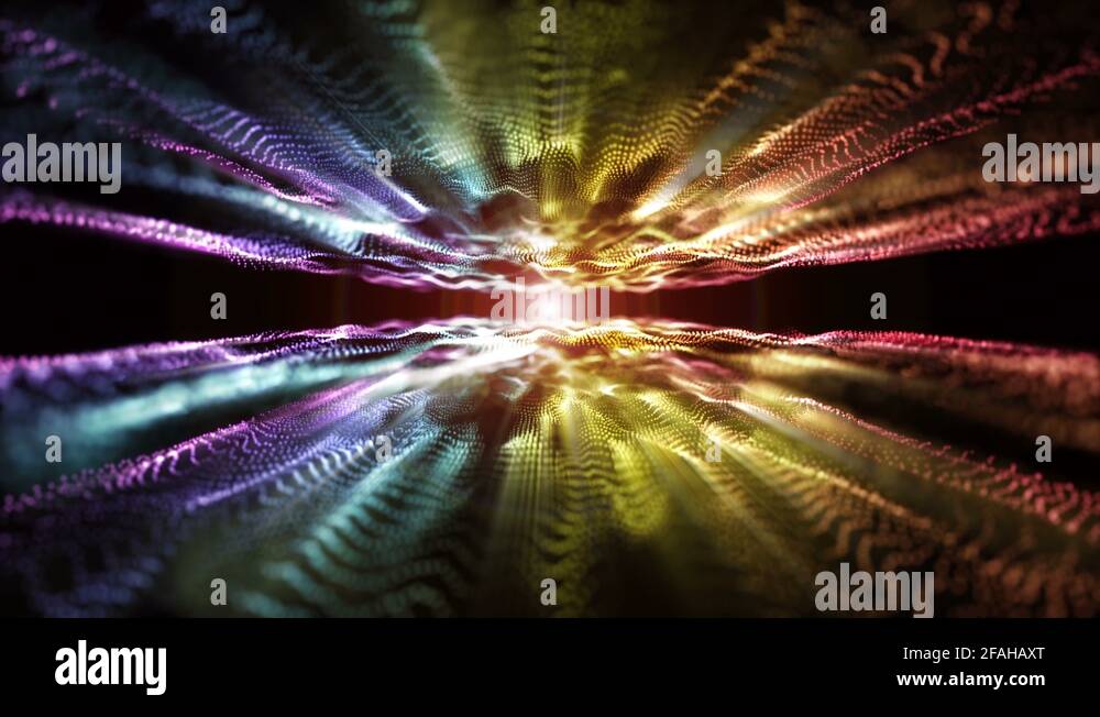 4K Abstract motion background animation shining particles dust wave ...