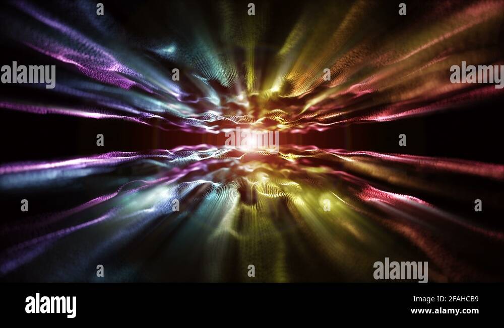 4K Abstract motion background animation shining particles dust wave ...