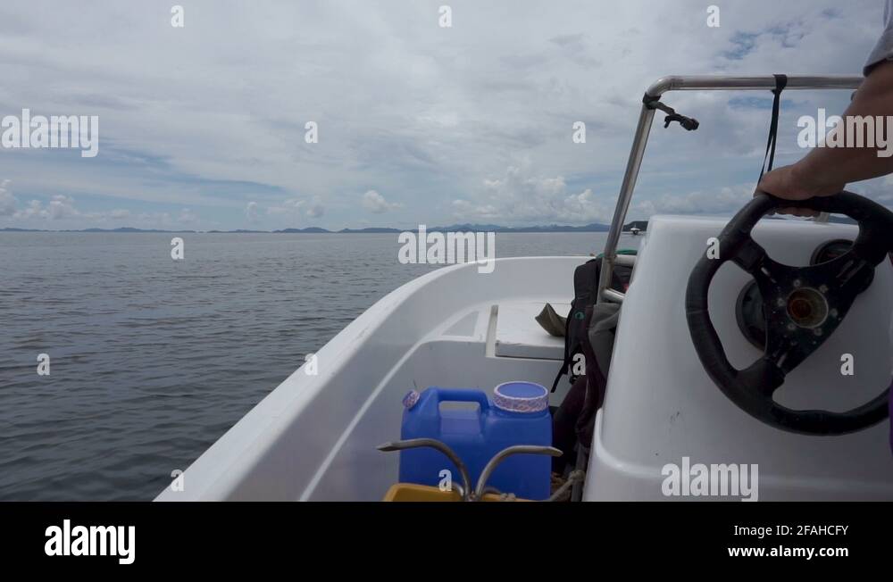 Driving a speedboat to a divesite in Coron, palawan, philippines Stock ...