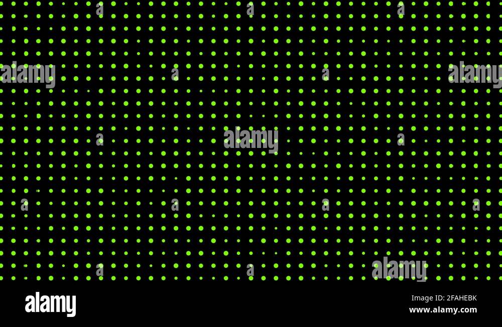 Perfect loop animated background, green dot waving pulsating scrim ...