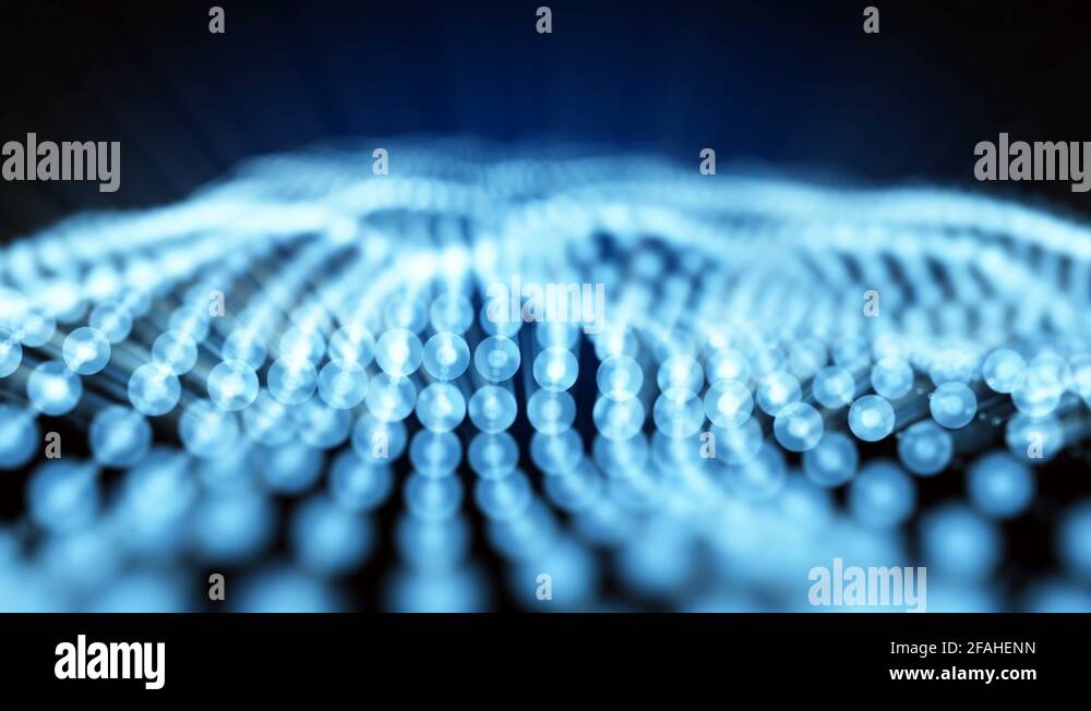 4K Abstract motion background animation shining particles dust wave ...