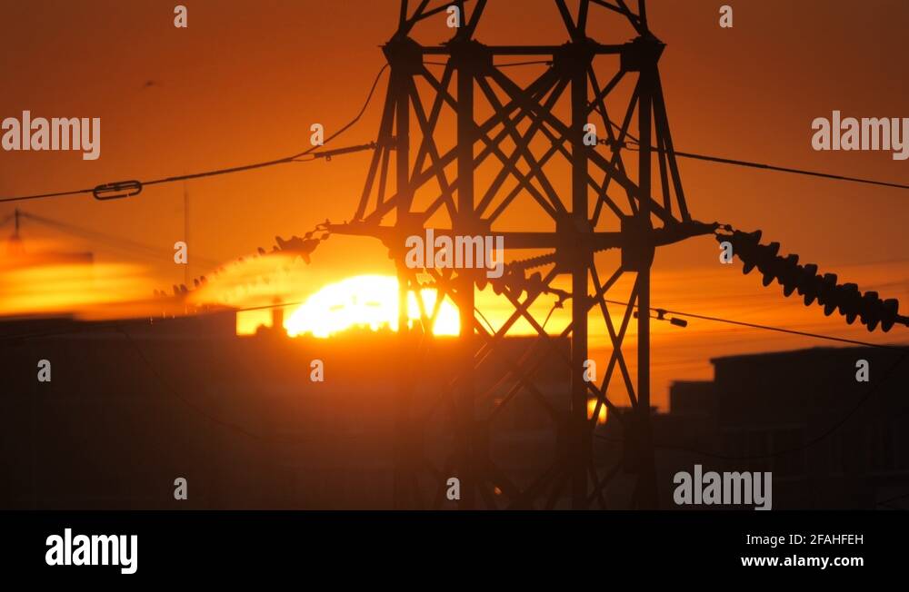 Power line silhouette Stock Videos & Footage - HD and 4K Video Clips ...