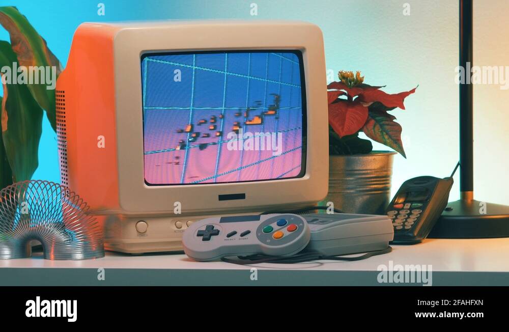 YOU LOSE on Vintage Television Retro Computer Screen from 80s 90s Stock ...