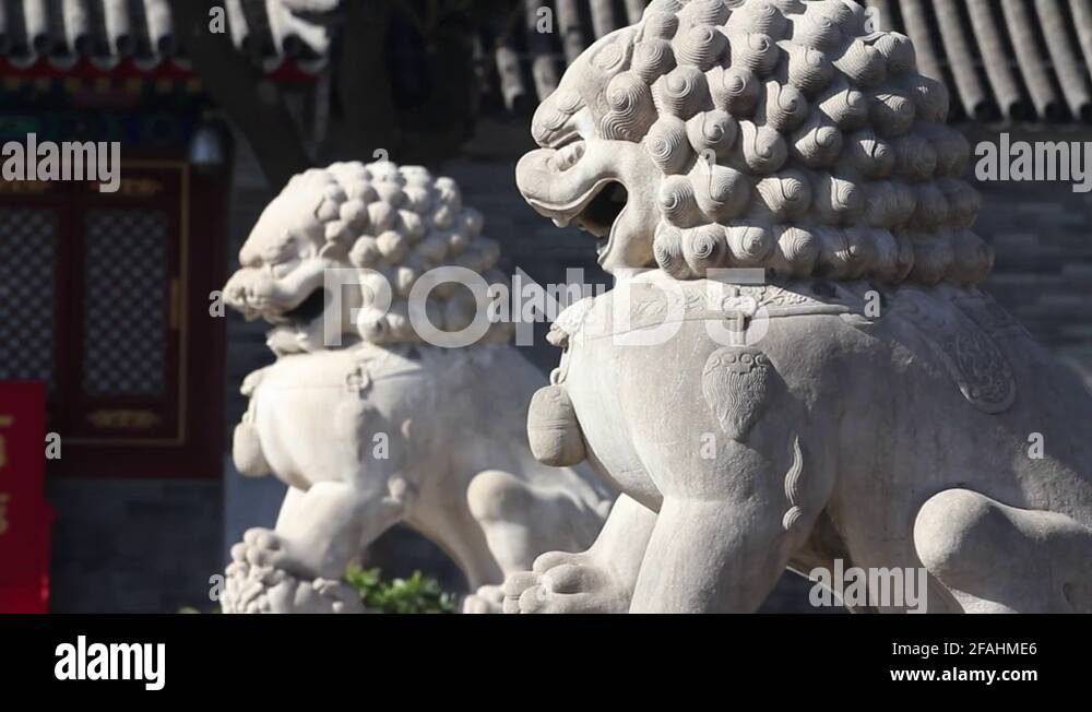 Chinese stone lions, Ancient China Stock Video Footage - Alamy