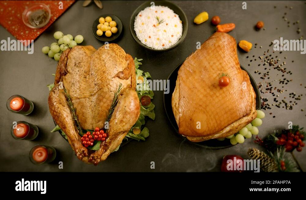Traditional christmas dinner turkey ham Stock Videos & Footage - HD and ...