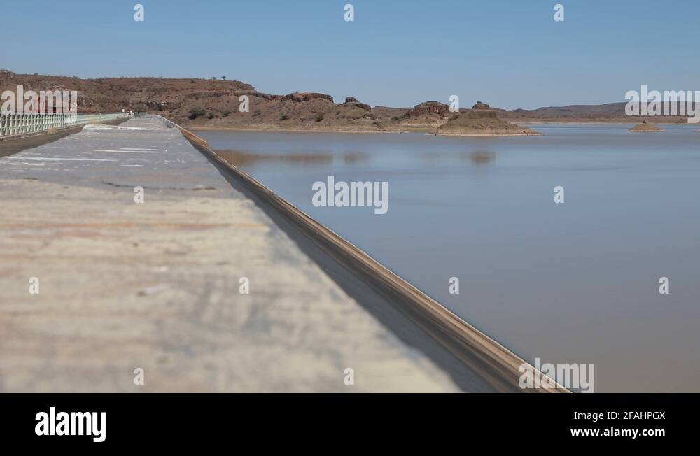 Artifical lake hardap and Hardap dam in Southern Namibia Stock Video ...