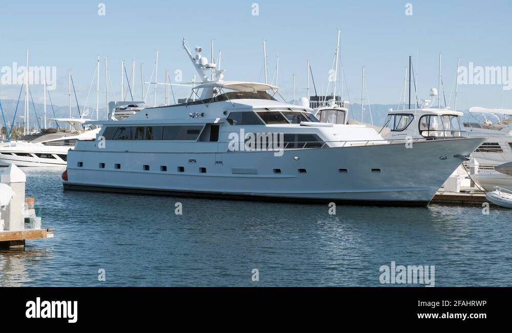 Luxury private cruise ship parked on the dockport of Santa Monica Stock ...