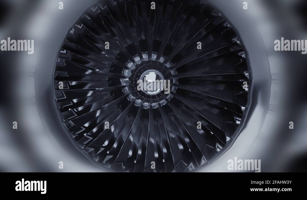 Animation of rotating jet engine with turbine Stock Video Footage - Alamy