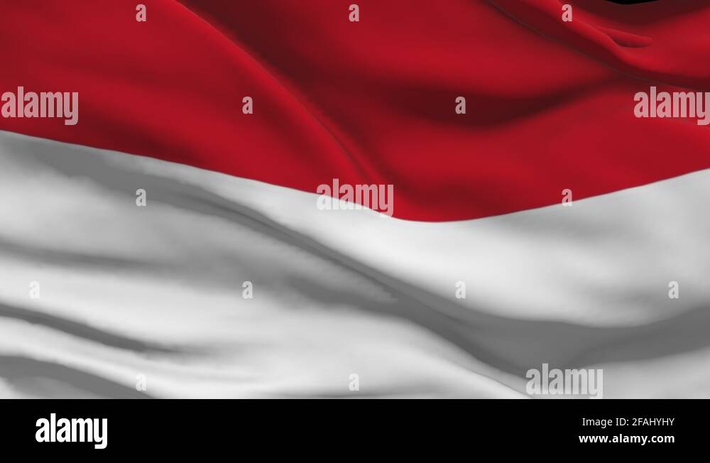 00018 Animated Large Indonesian Flag full frame flapping in the wind CG ...