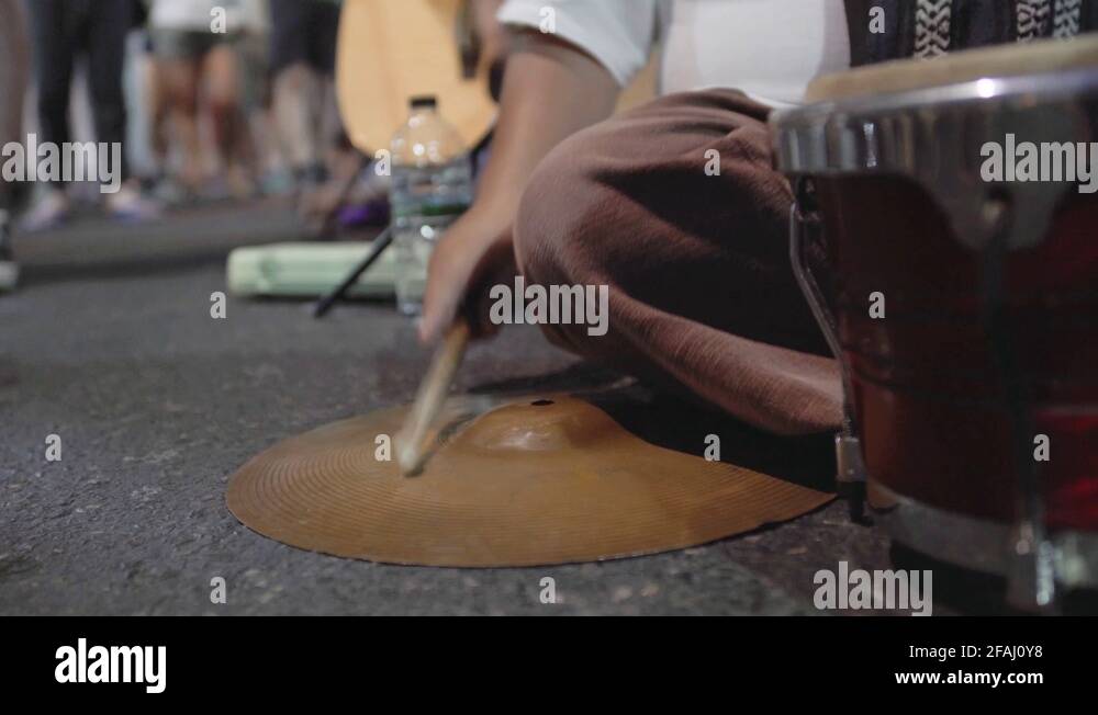Music show by a group of talented blind men on the walking street of ...