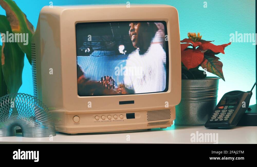 80s 90s People Dancing Party on Retro Television Screen Stock Video ...