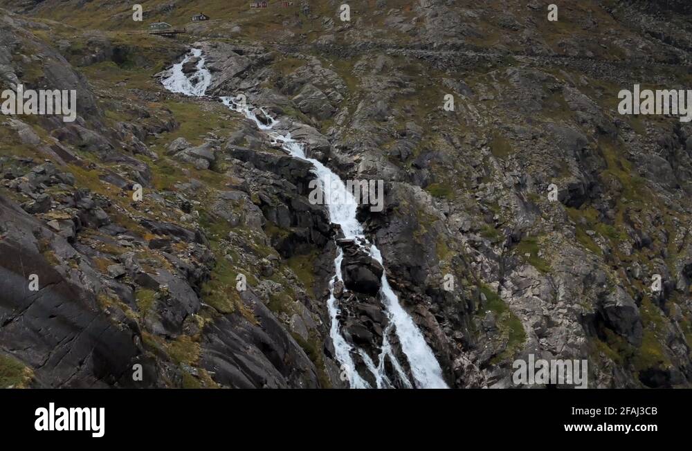 Magnificent waterfalls of Trolls ladder, Trollstigen in Norway, hallway ...