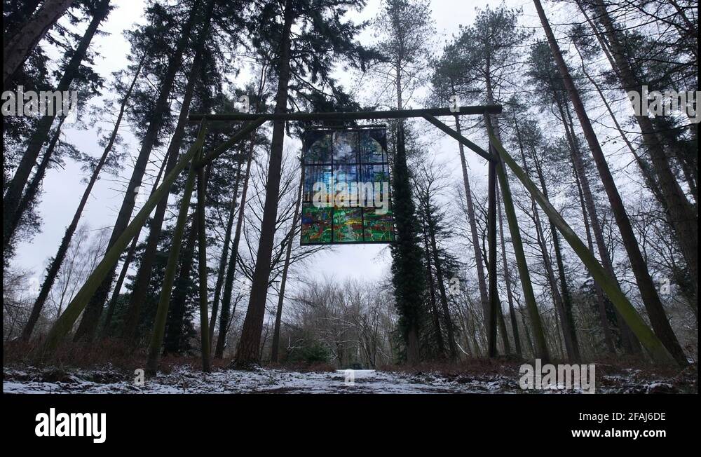 Standing under an installation on the Sculpture trail in the Forest of ...