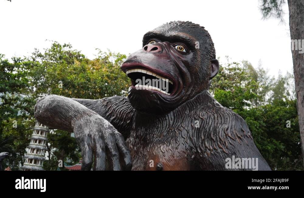 chimpanzee statue Haw par villa theme park Chinese sculptures mythology ...