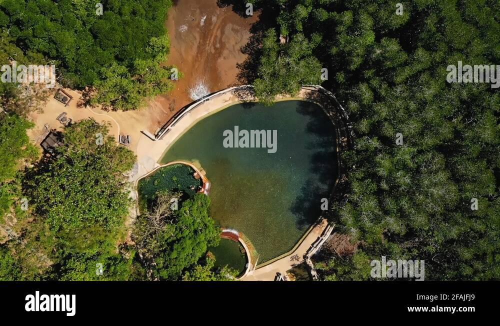 Top Down Aerial Above Maquinit Hot Spring. Palawan, Philippines Stock ...