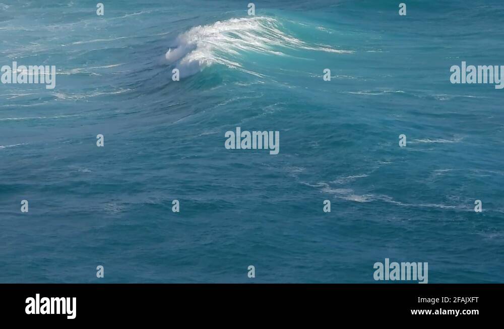 Angry ocean waves at Makapuu Beach in Waimanalo on the island of Oahu ...