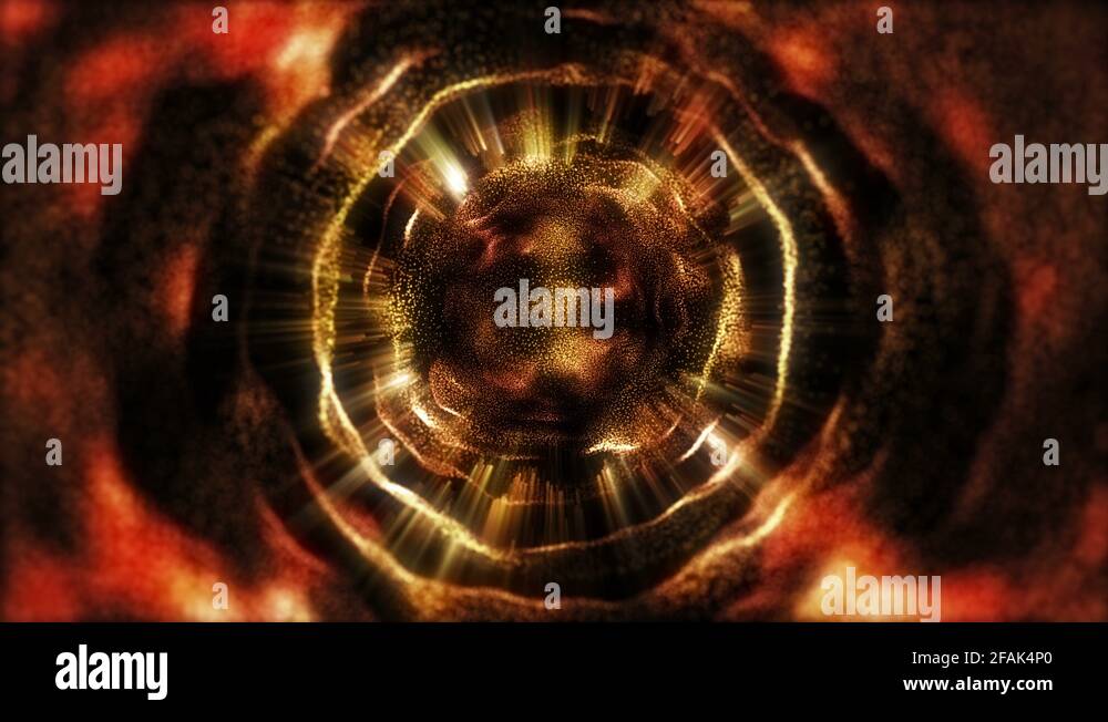 4K Abstract motion background animation shining particles dust wave ...