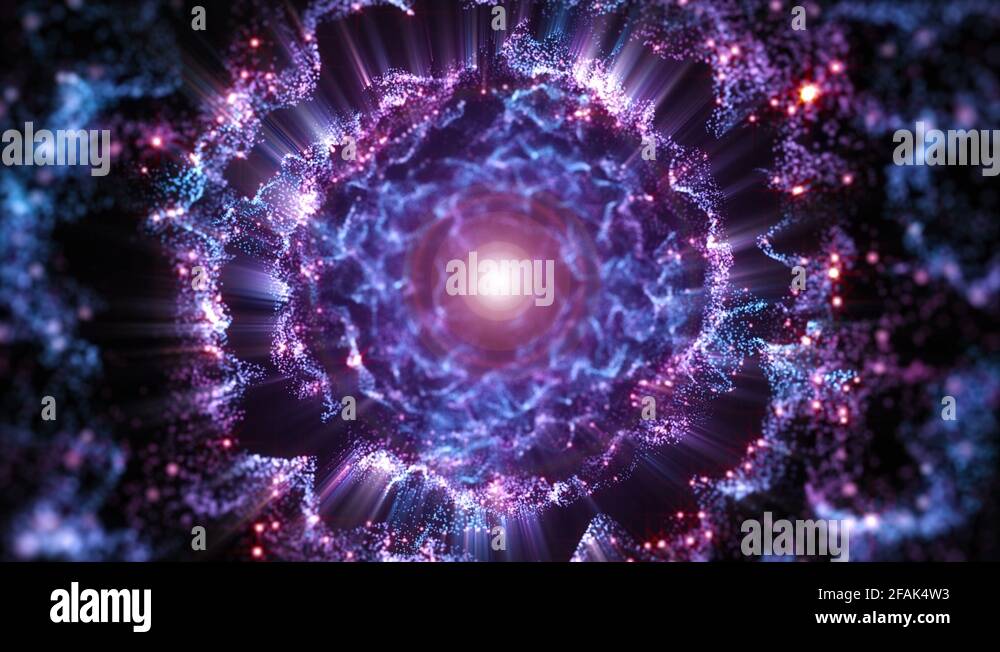 4K Abstract motion background animation shining particles dust wave ...