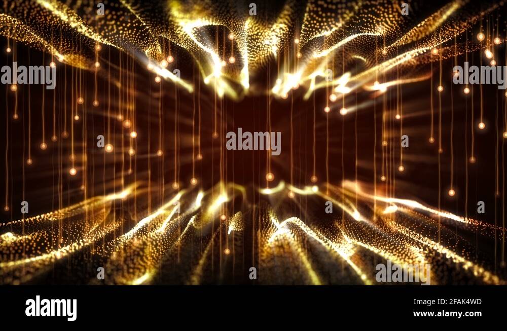 4K Abstract motion background animation shining particles dust wave ...
