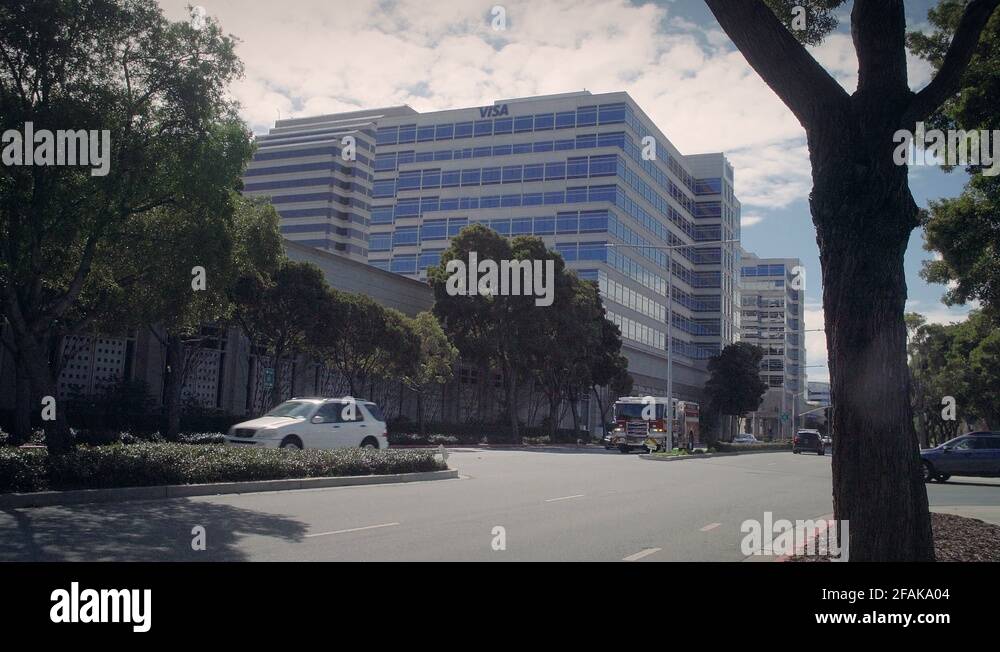 Visa headquarters and logo in Silicon Valley, USA Stock Video Footage ...