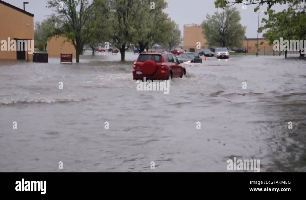 Flooding caused due to heavy rains at Scott Air Force Base - 2013 Stock ...