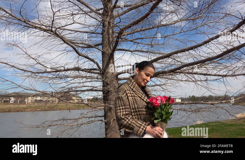 Lady standing by a tree Stock Videos & Footage - HD and 4K Video Clips ...