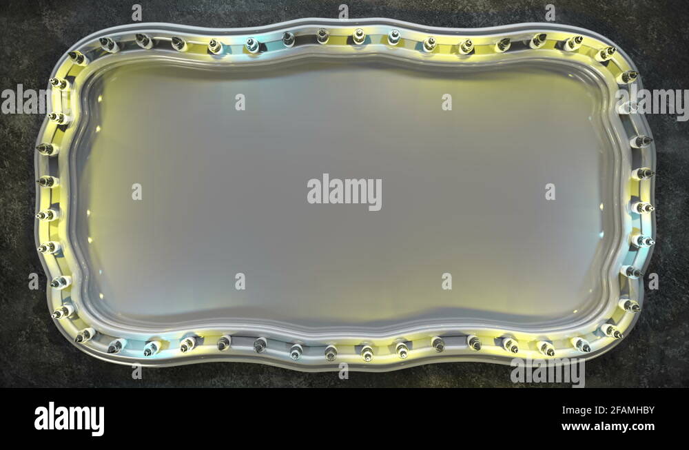 Blank light board with shiny lightbulbs 3D render seamless loop ...