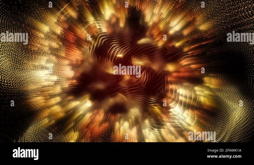 4K Abstract motion background animation shining particles dust wave ...
