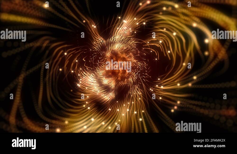 4K Abstract motion background animation shining particles dust wave ...