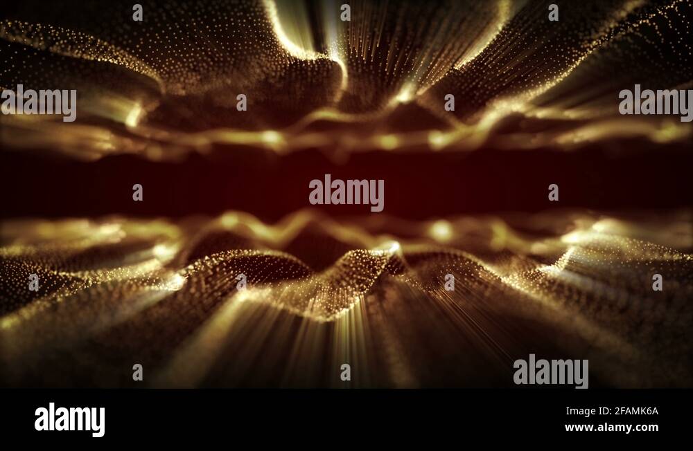 4K Abstract motion background animation shining particles dust wave ...