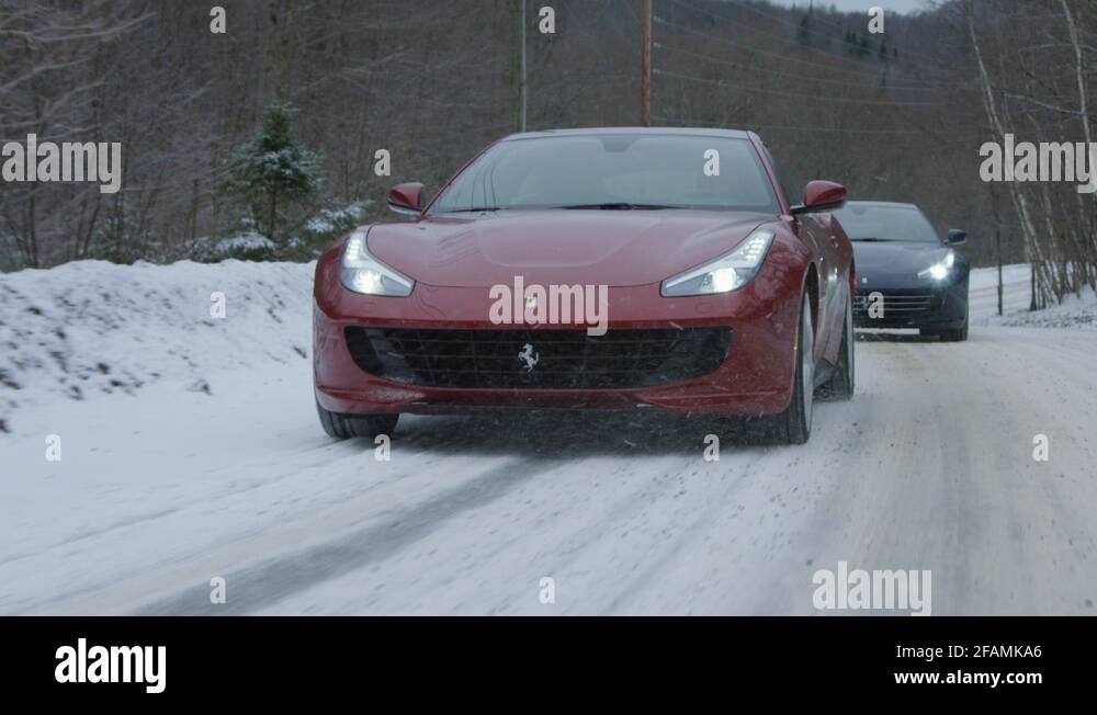 Ferrari Driving In Snow 4k Stock Video Footage - Alamy