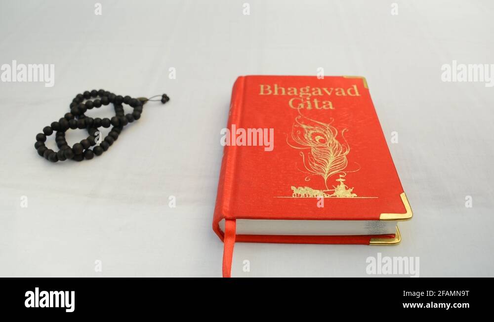 Reading Bhagavad Gita Indian Hindu Epic religious book Stock Video ...