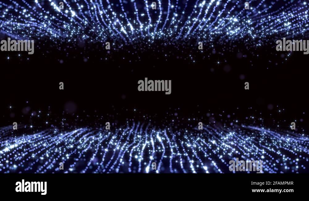4K Abstract motion background animation shining particles dust wave ...